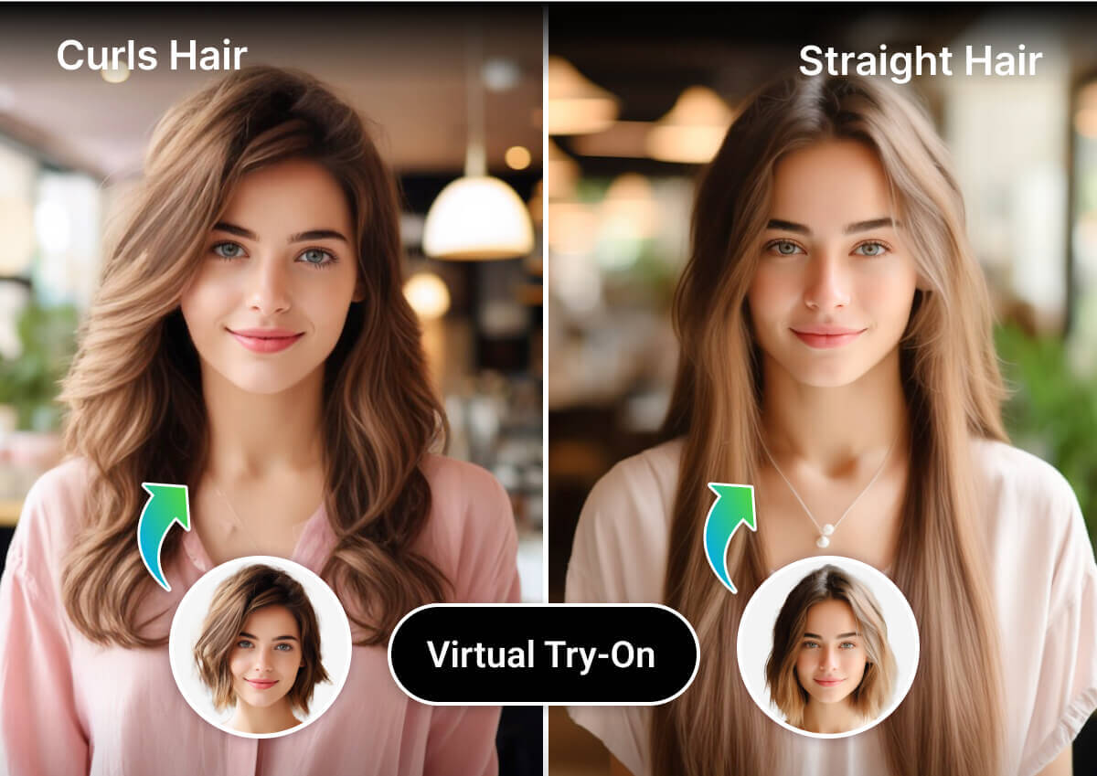 Virtual Hair Extension Try-On | Extra Long Before & After