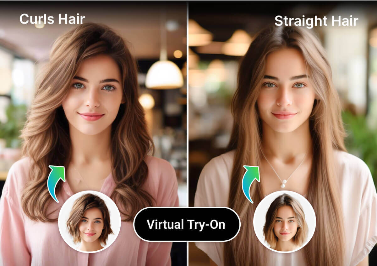 Virtual Hair Extension Try-On | Extra Long Before & After